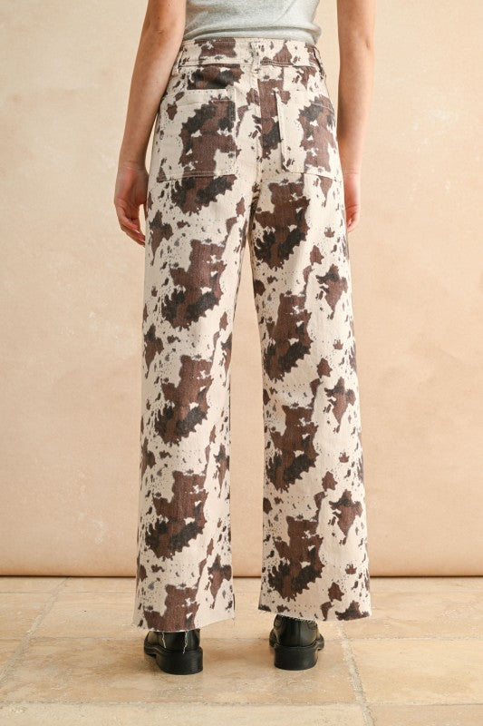 Join the Hurd Cow Print Jeans - Classic Modern Chic