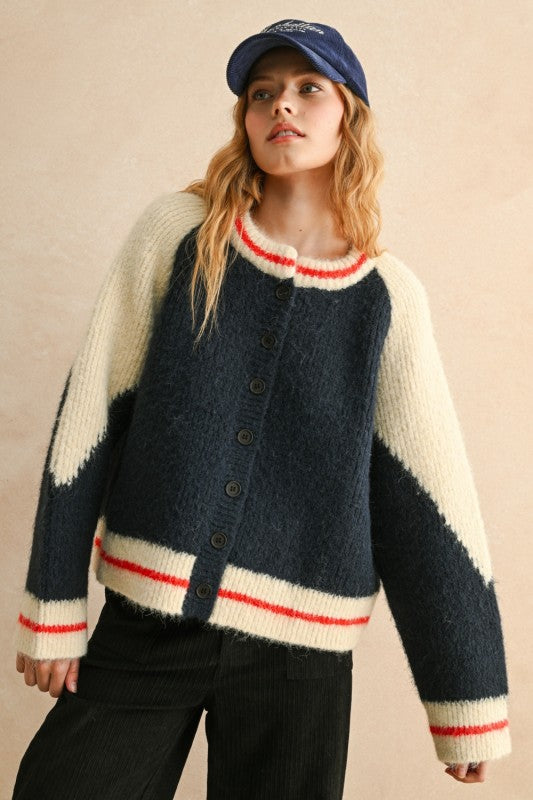 The Whole Crew Bomber Jacket Cardigan - Classic Modern Chic